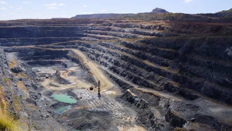 Sun setting over large platinum mines of western Bushveld as project ...